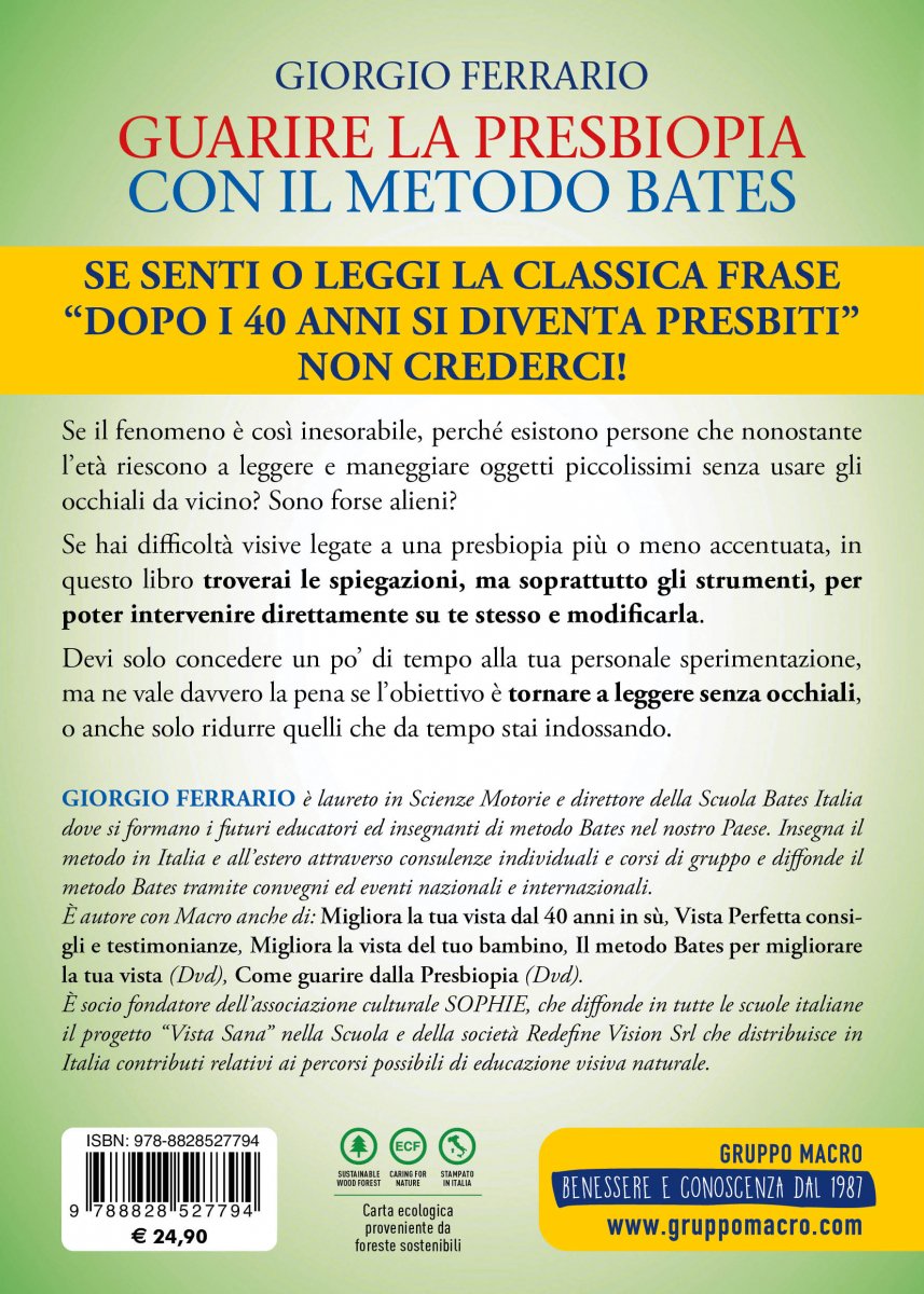 Guarire la Presbiopia con il Metodo Bates - Giorgio Ferrario
